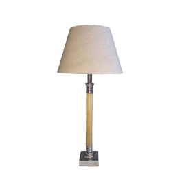 GLENN ΦΩΤΙΣΤΙΚΟ ΕΠΙΤΡΑΠΕΖΙΟ 9x9x60cm ΑΛΟΥΜΙΝΙΟ ΑΣΗΜΙ ΦΥΣΙΚΟ ΞΥΛΟ ΜΠΕΖ