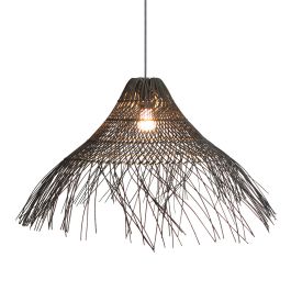 MEDUSE ΦΩΤΙΣΤΙΚΟ ΟΡΟΦΗΣ 75x75x26 ΜΕΤΑΛΛΟ ΜΑΥΡΟ RATTAN